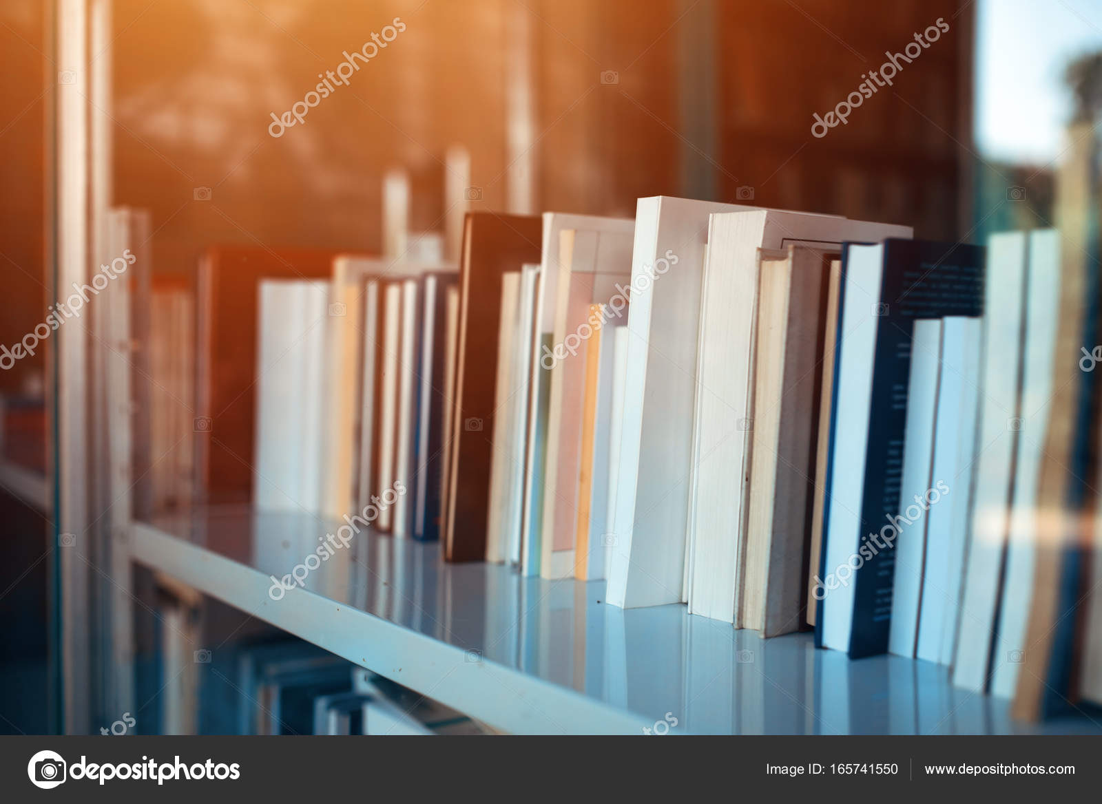 Books on library shelf through window Stock Photo by ©stevanovicigor ...