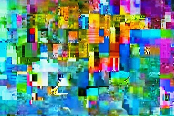 Digital TV glitch on television screen - Stock Image - Everypixel