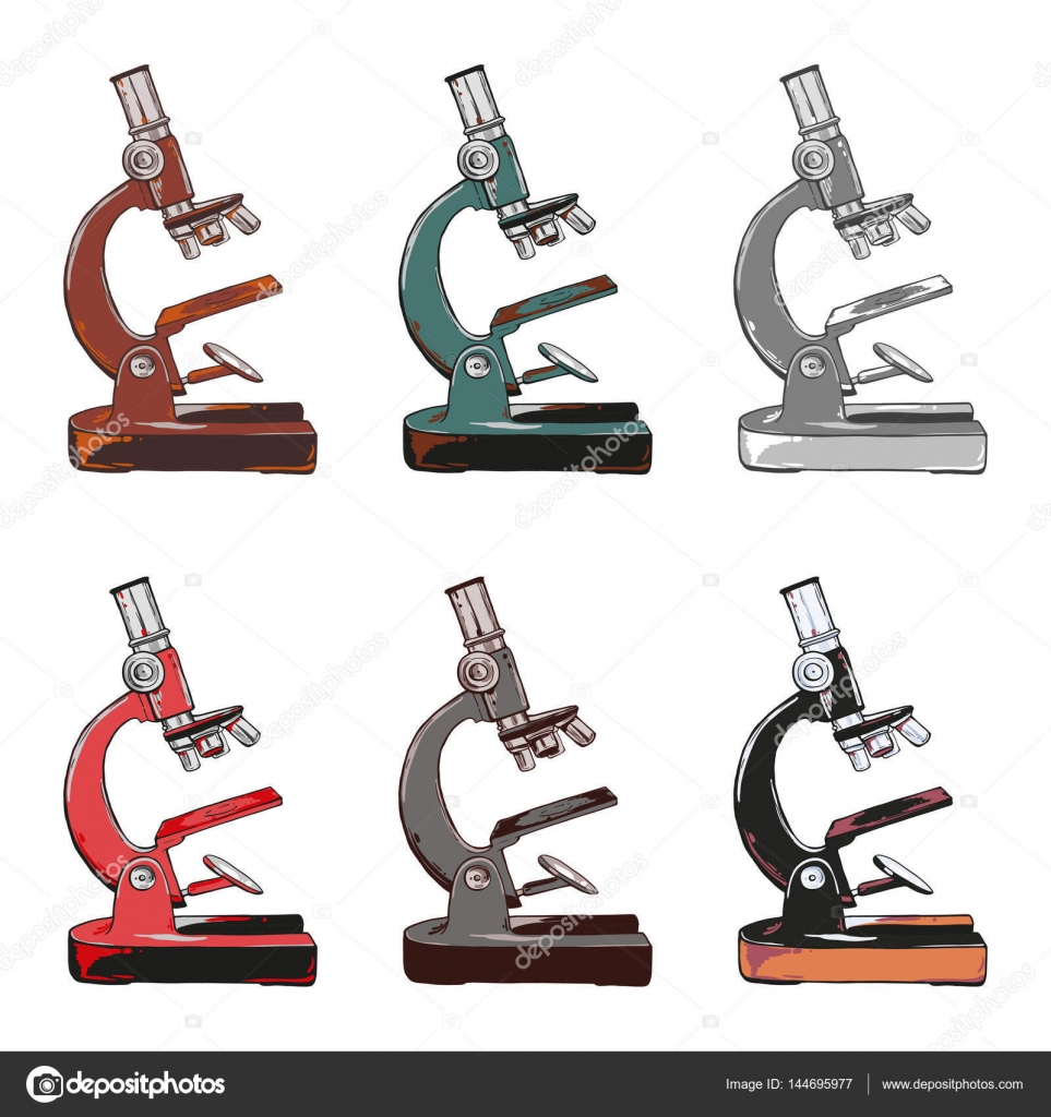 Six different color of microscopes. Stock Vector by ©aglia83 144695977