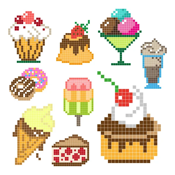 Set Different Pixel Sweets Vector Illustration Stock Vector Image by ...