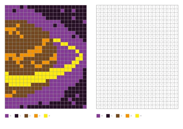 Kids coloring page, pixel coloring with fun bird Stock Vector by ...