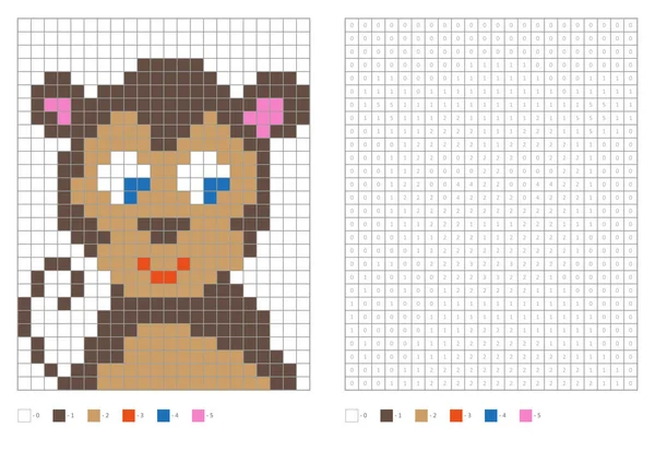 Kids Coloring Page Pixel Coloring Cartoon Koala Vector Illustration ...