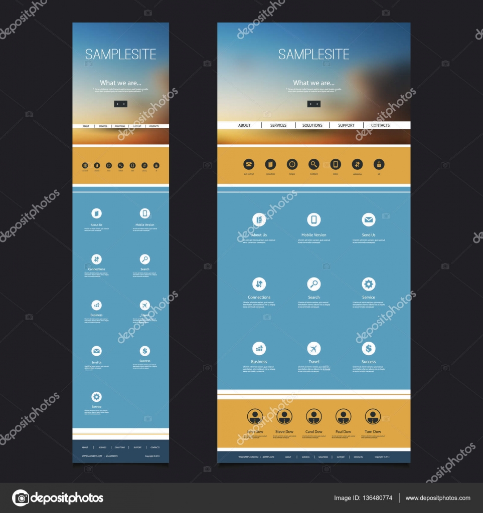 Responsive One Page Website Template with Blurred Background - Sunset ...