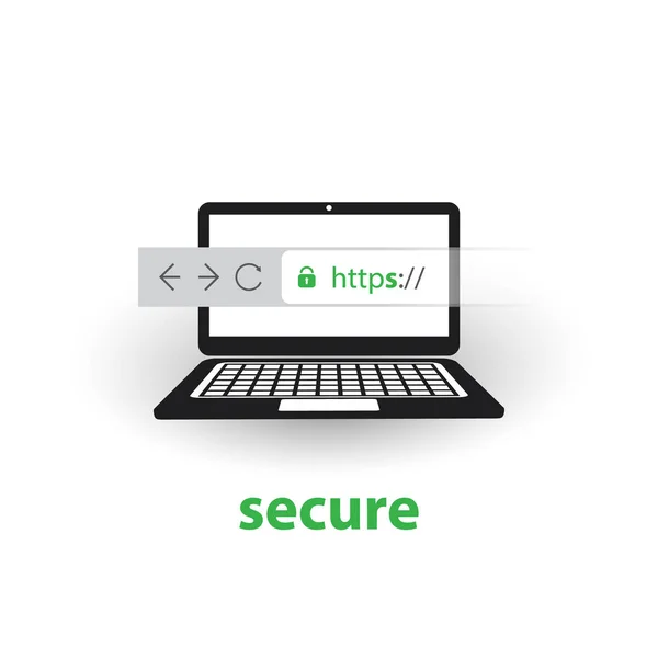 HTTPS Protocol - Safe and Secure Networking, Browsing on Mobile Computer Stock Vector Image by ...