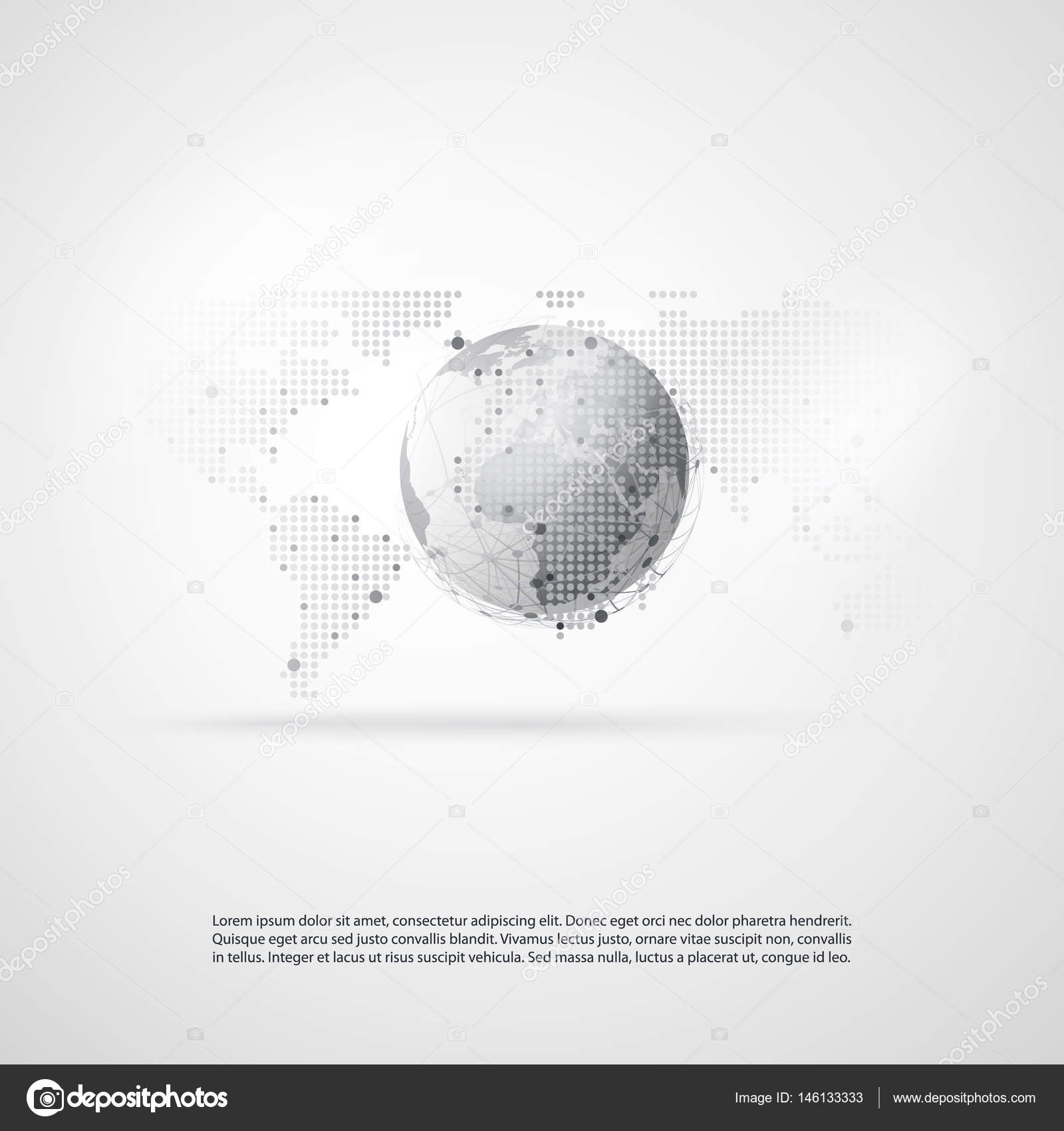 Abstract Cloud Computing and Global Network Connections Concept Design with Transparent ...