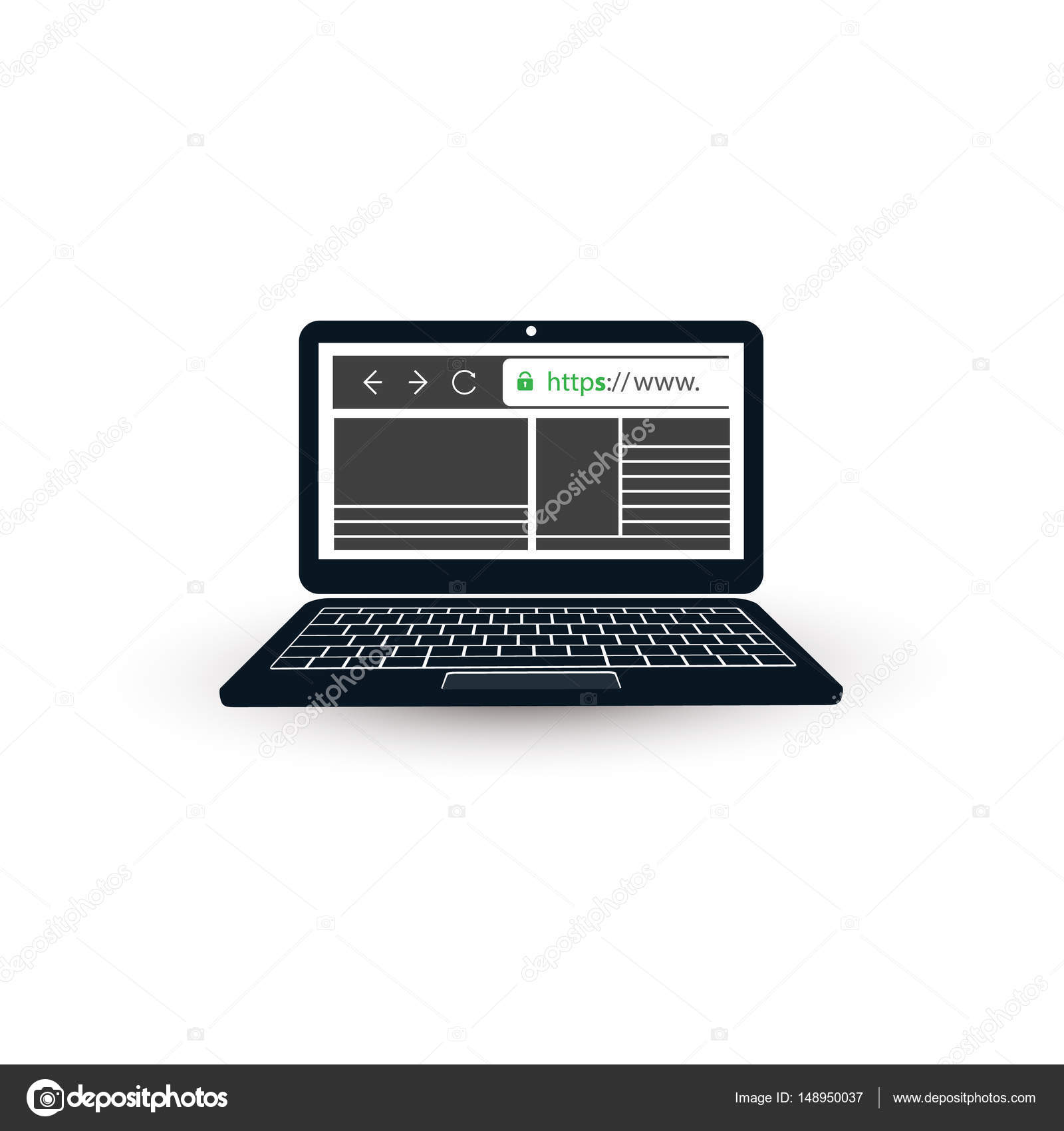 HTTPS Protocol - Safe and Secure Networking, Browsing on Mobile Computer Stock Vector Image by ...