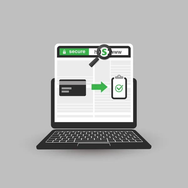 HTTPS Protocol - Safe and Secure Networking, Browsing on Mobile Computer Stock Vector Image by ...