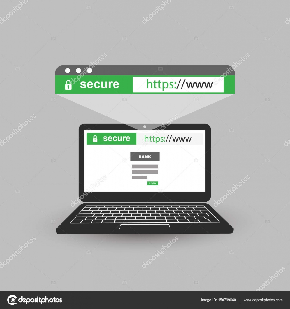 HTTPS Protocol - Safe and Secure Browsing on Mobile Computer — Stock ...