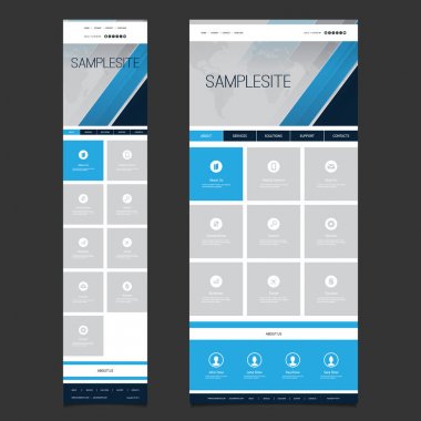 Responsive One Page Website Template with Blurred Background - Skyscrapers Pattern Header Design ...