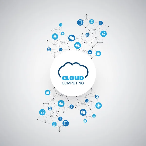 Cloud Computing Design Concept - Digital Network Connections, Technology Background Stock Vector ...