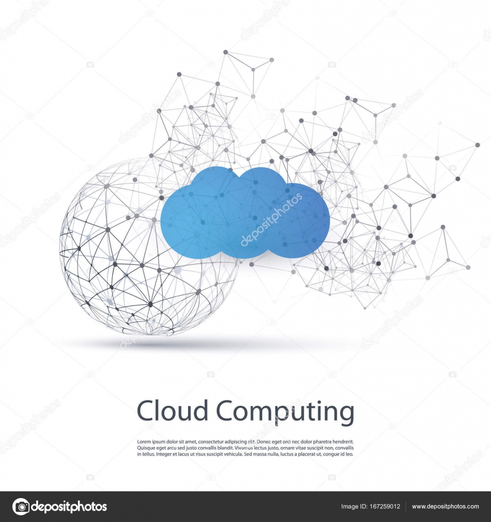 Cloud Computing Design Concept - Digital Network Connections, Technology Background — Stock ...