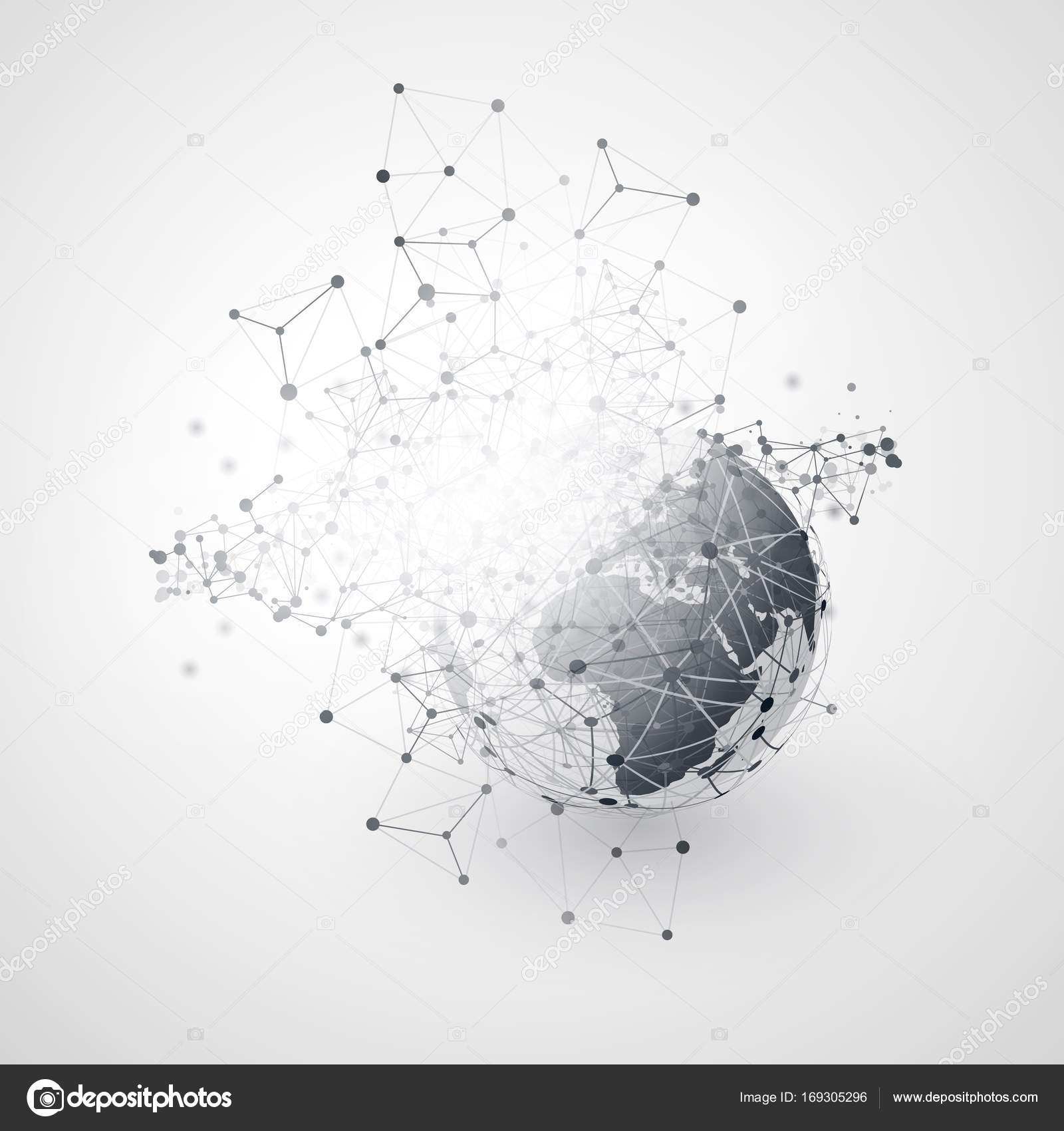 Black and White Modern Minimal Style Cloud Computing, Network Structure ...