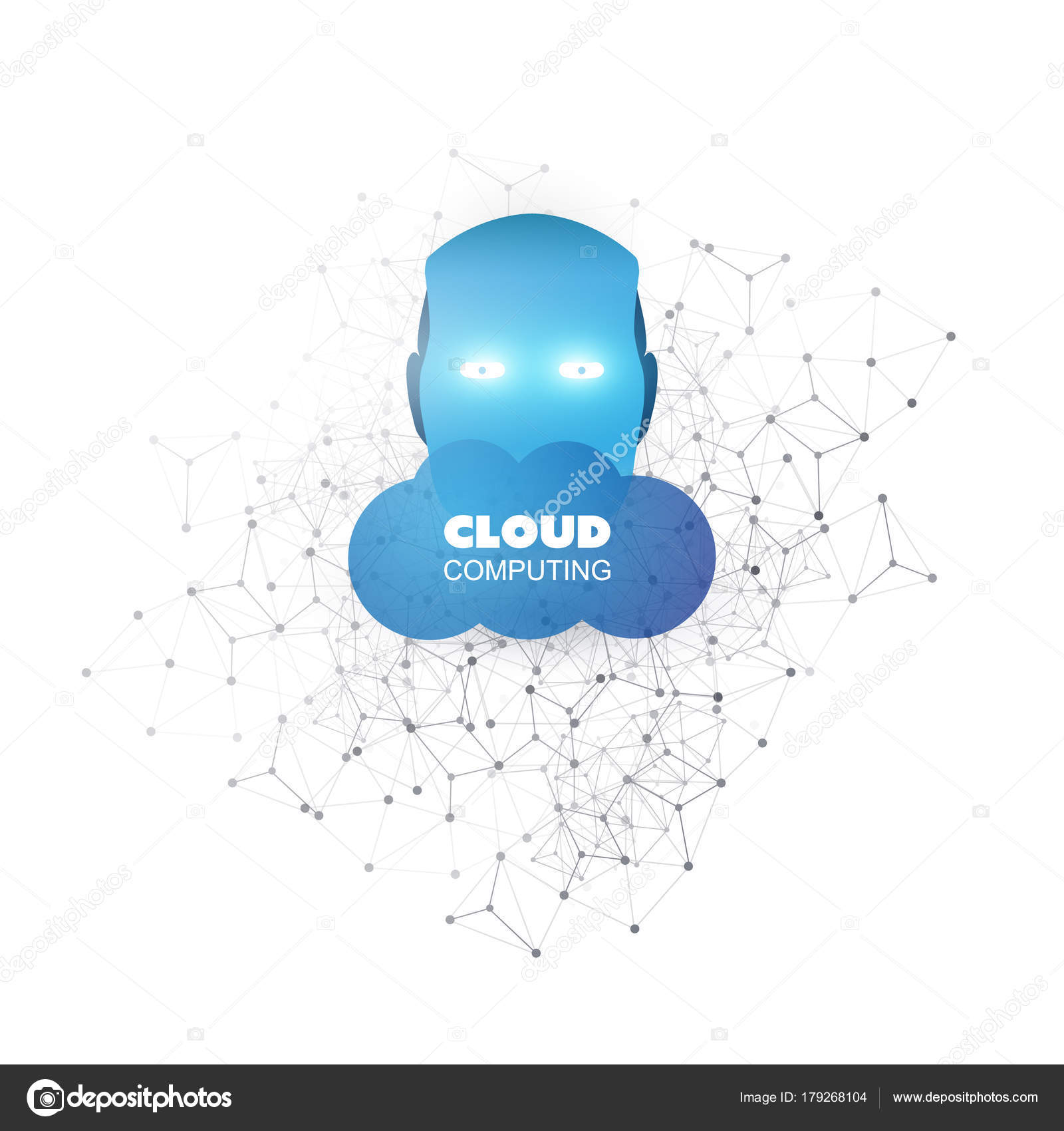 Machine Learning, Artificial Intelligence, Cloud Computing and Networking Design Concept with ...