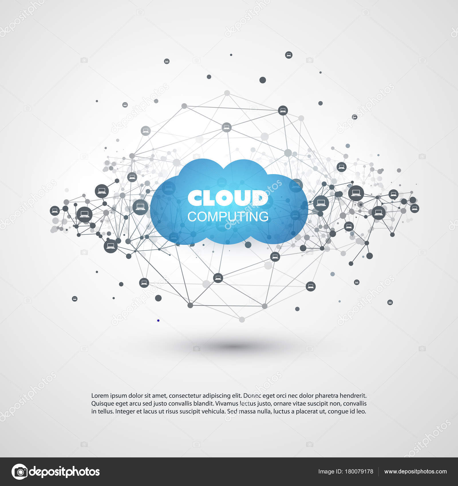 Cloud Computing Design Concept with Polygon - Global Digital Network Connections, Technology ...
