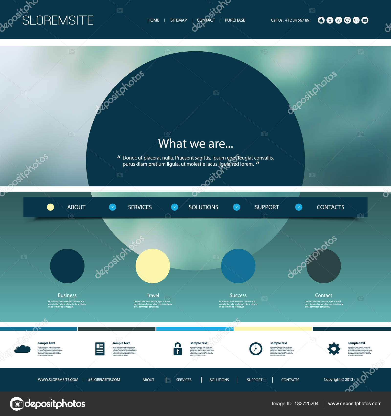 Website Template with Unique Design - Abstract Sphere Stock Vector ...