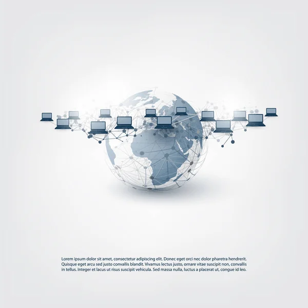 Cloud Computing and Networks with World Map - Abstract Global Digital ...