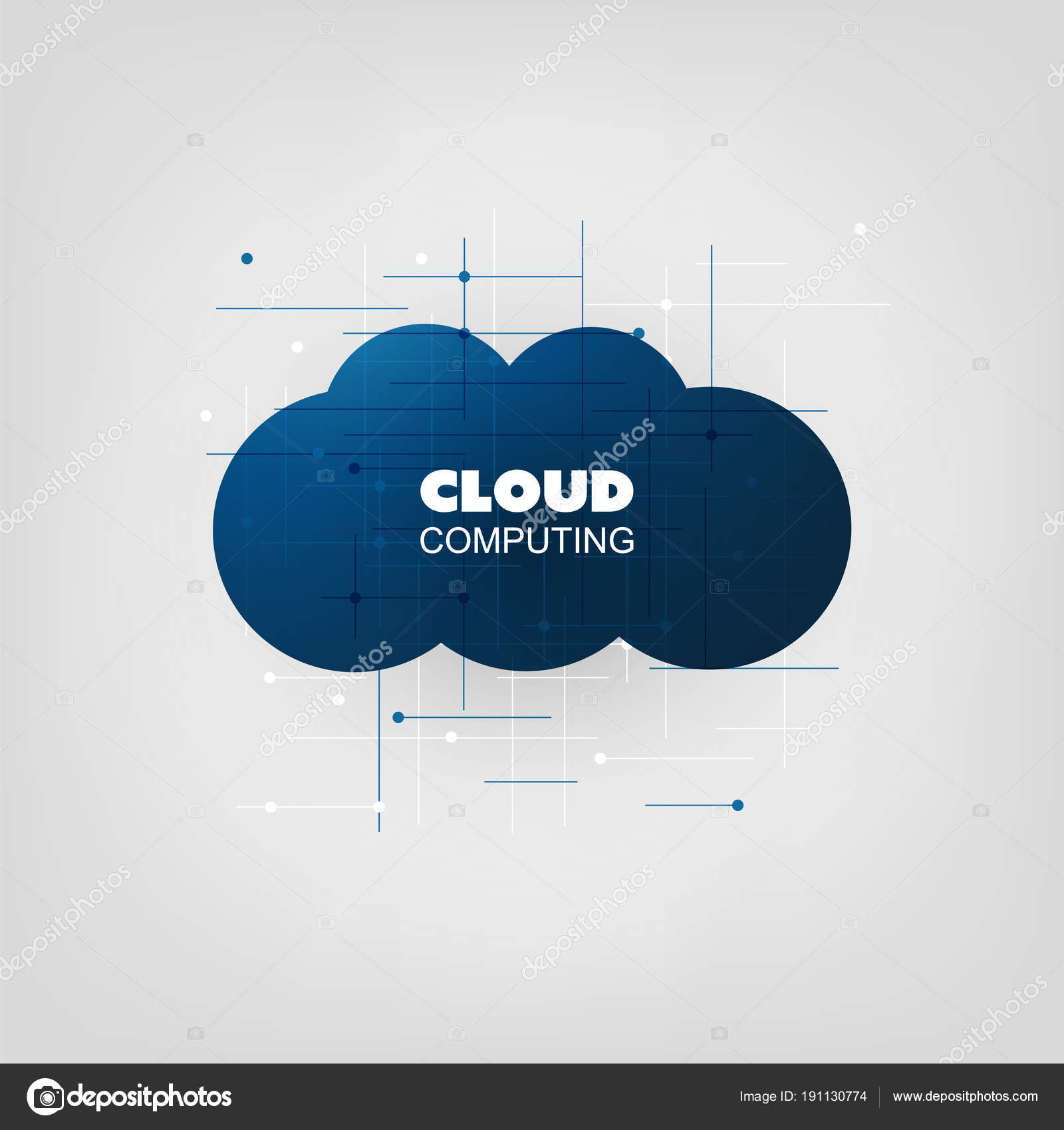 Cloud Computing Design Concept - Digital Network Connections, Technology Background Stock Vector ...