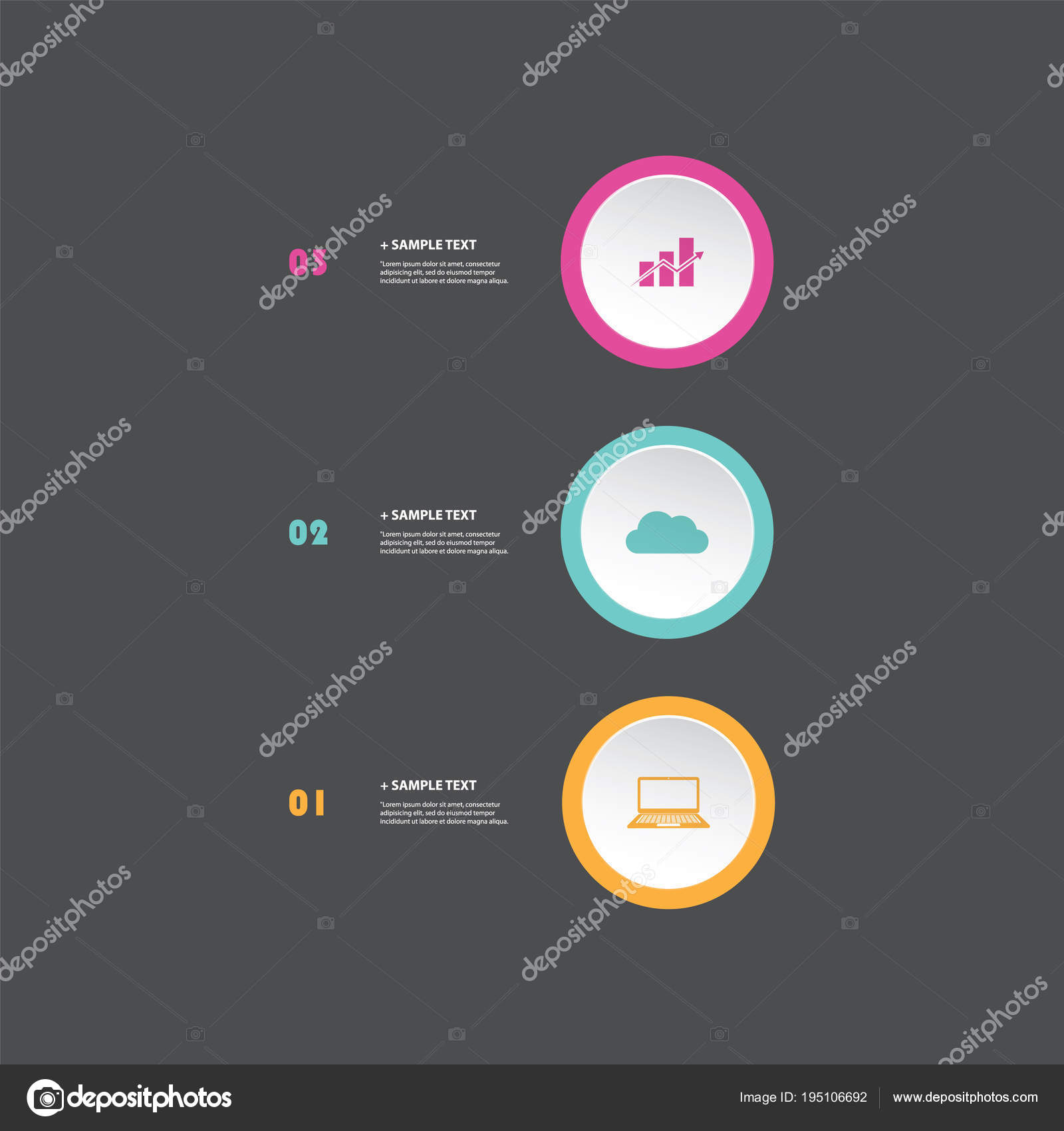 Colorful Modern Style Infographics Design - Minimalist Geometric Shapes ...