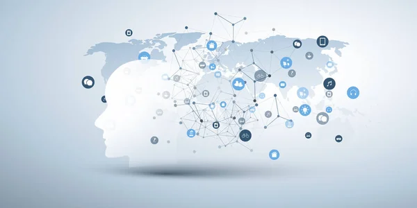 Machine Learning Artificial Intelligence Cloud Computing Iot Networks Design Concept Stock ...