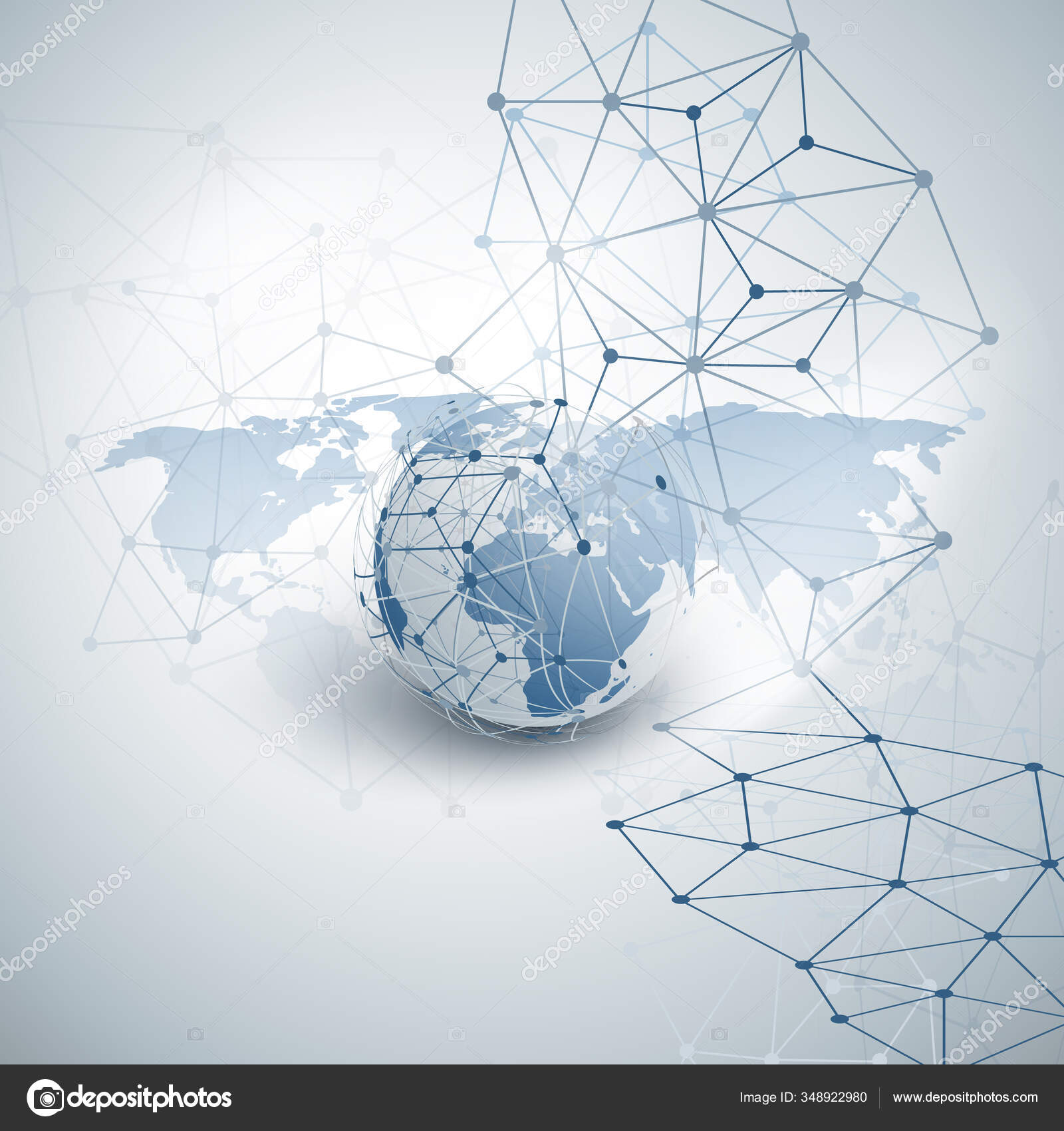 Cloud Computing Global Networks Concept Design Earth Globe World Map ...