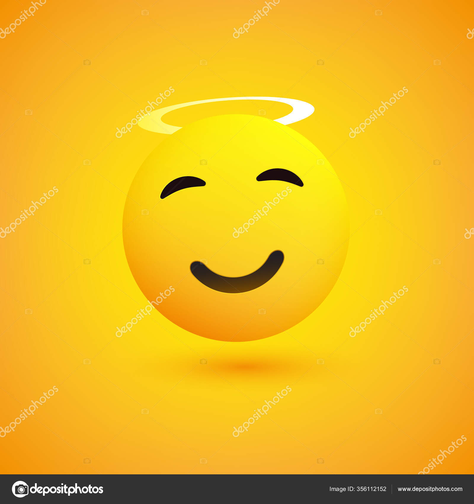 Smiling Cheeky Face Angel Halo Emoticon Concept Design Stock Vector ...