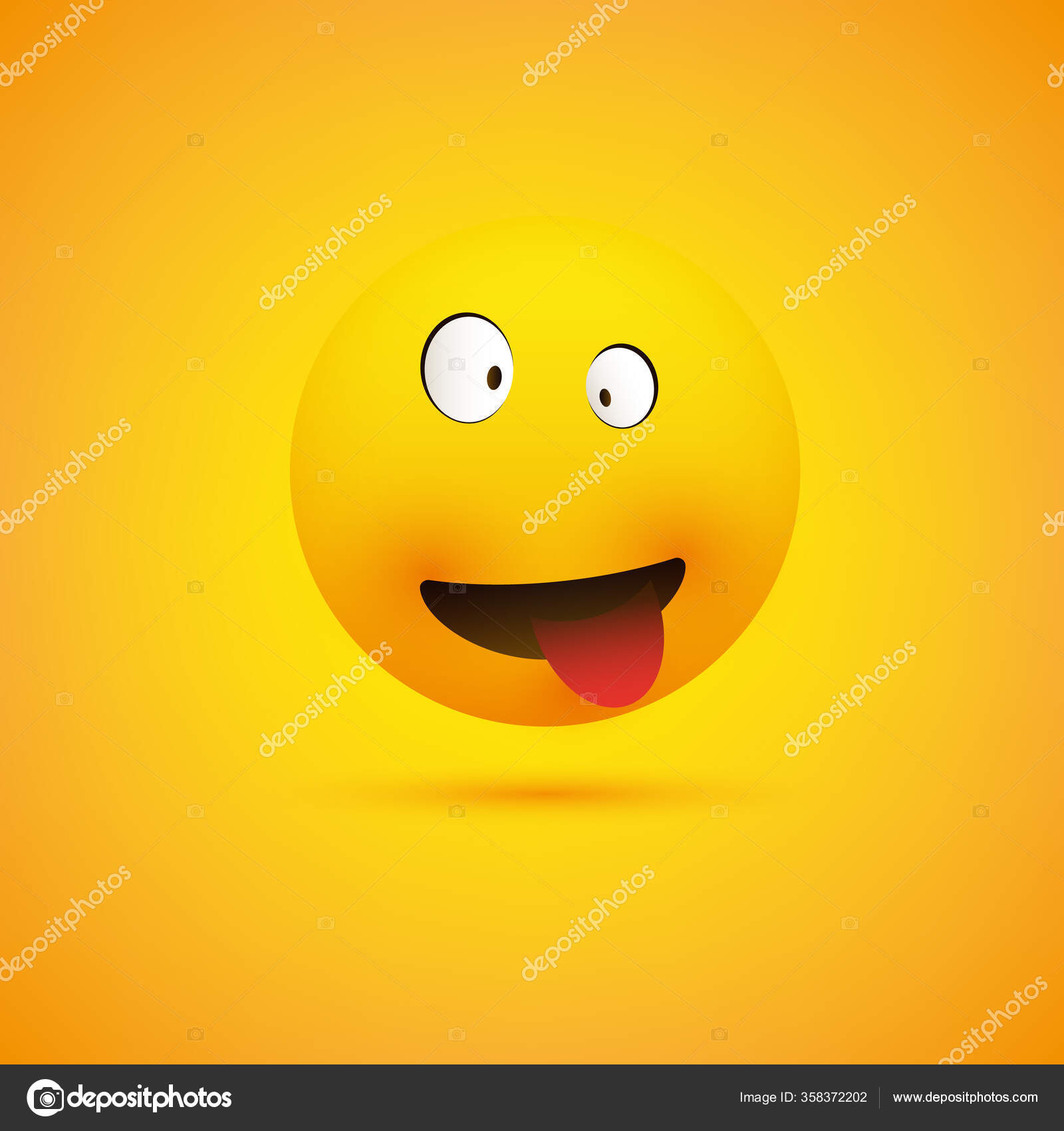 Emoticono Sonriente Loco Loco Con Lengua Abierta Guiñando Ojo