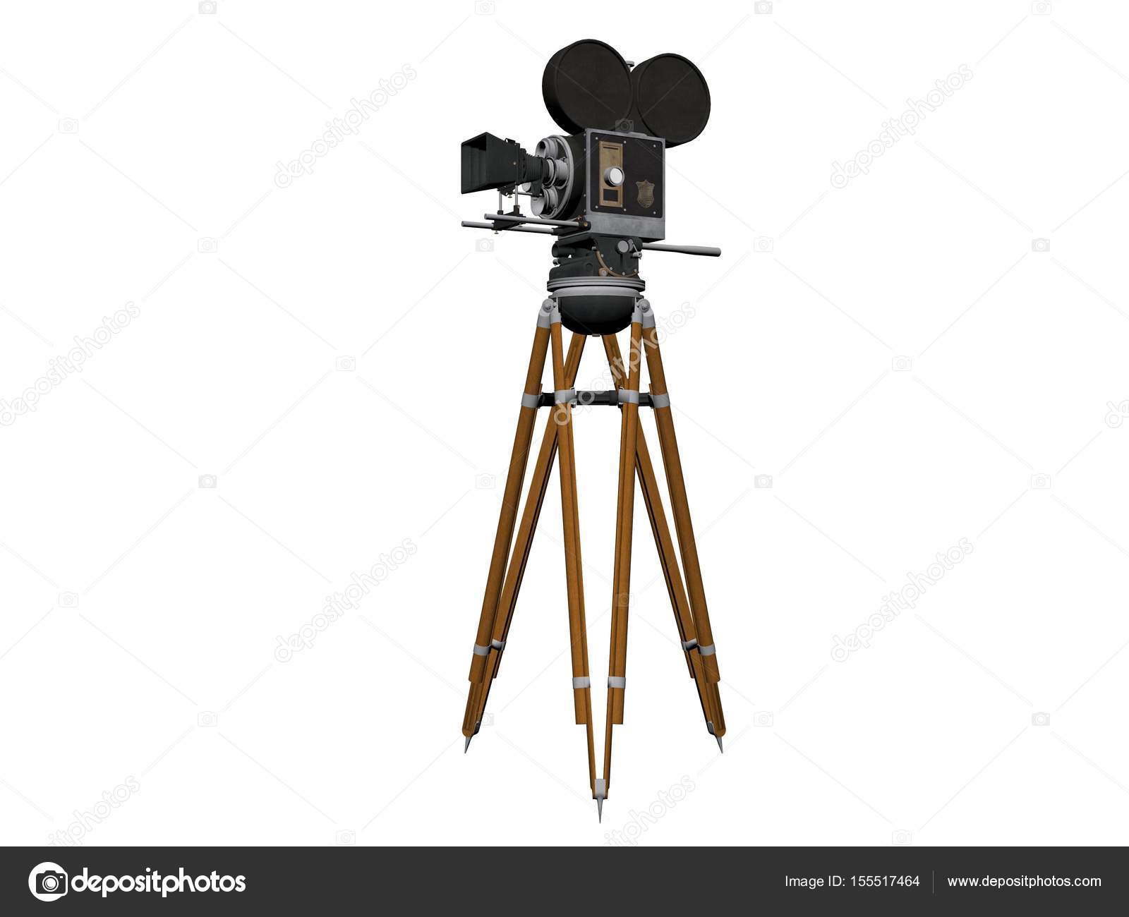 Movie Camera On Tripod