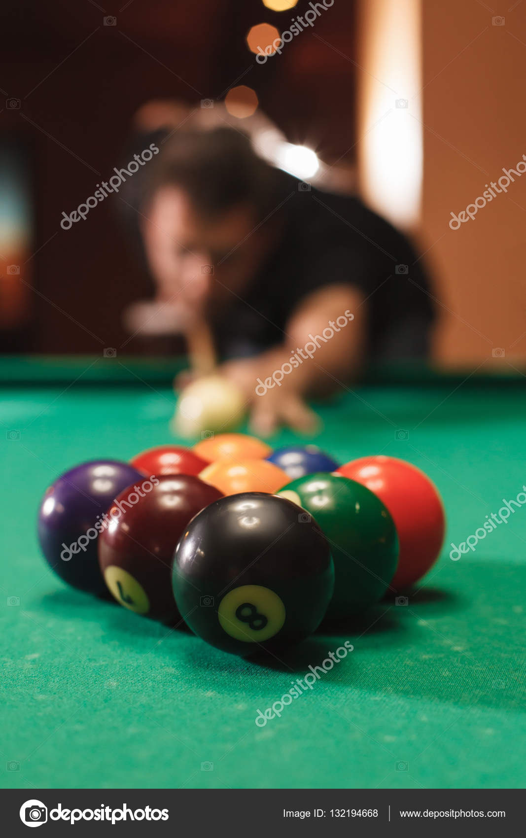 Player breaks pyramid in billiards Stock Photo by ©Nomadsoul1 132194668