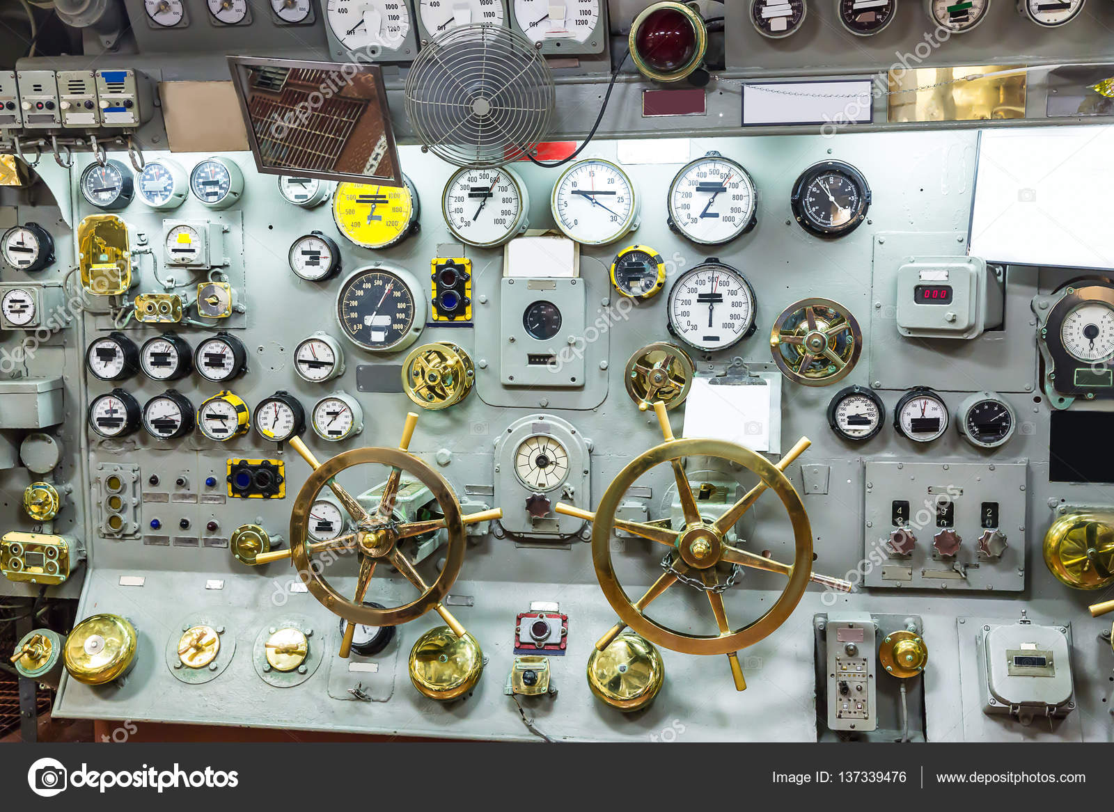 Military ship control panel with gauges — Stock Photo © Nomadsoul1 ...