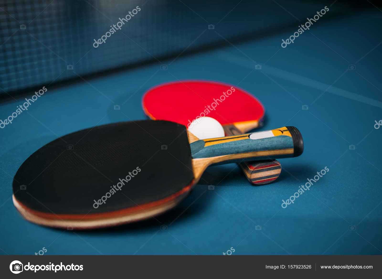 Table tennis rackets and ball — Stock Photo © Nomadsoul1 #157923526