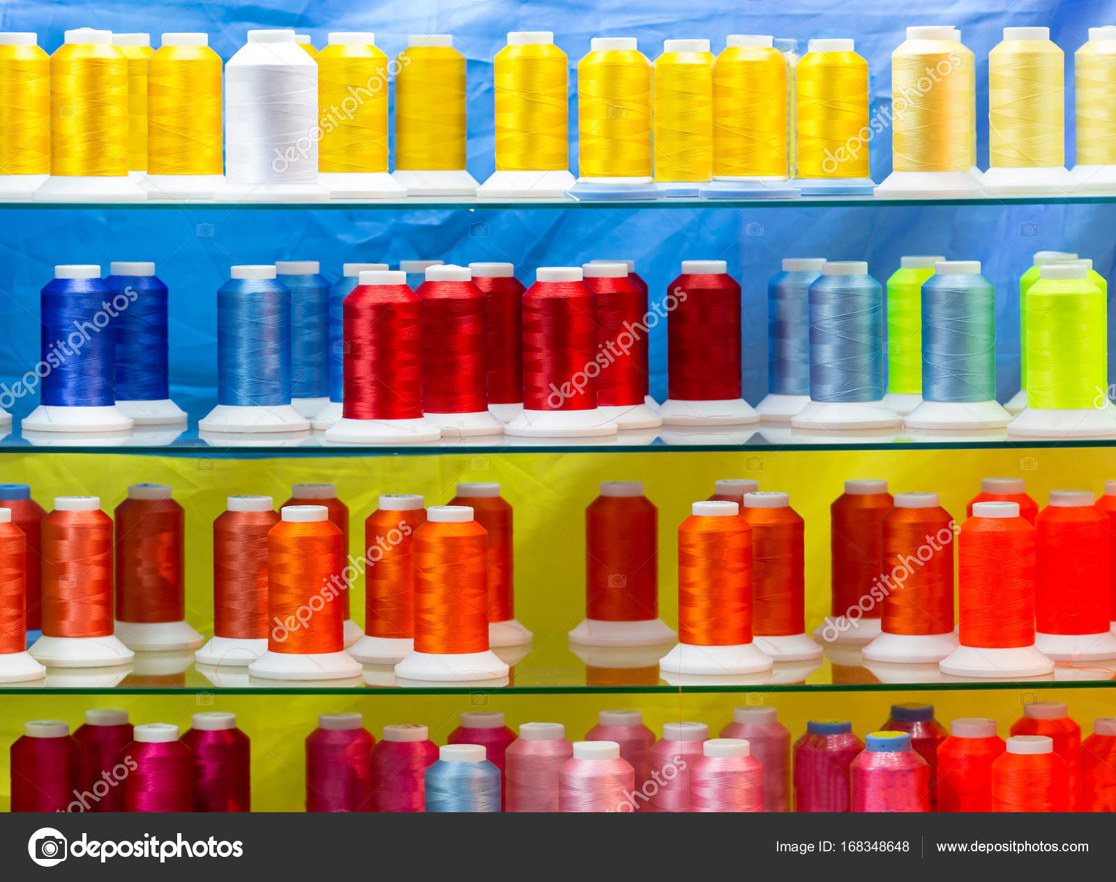 Spools of new color threads — Stock Photo © Nomadsoul1 #168348648