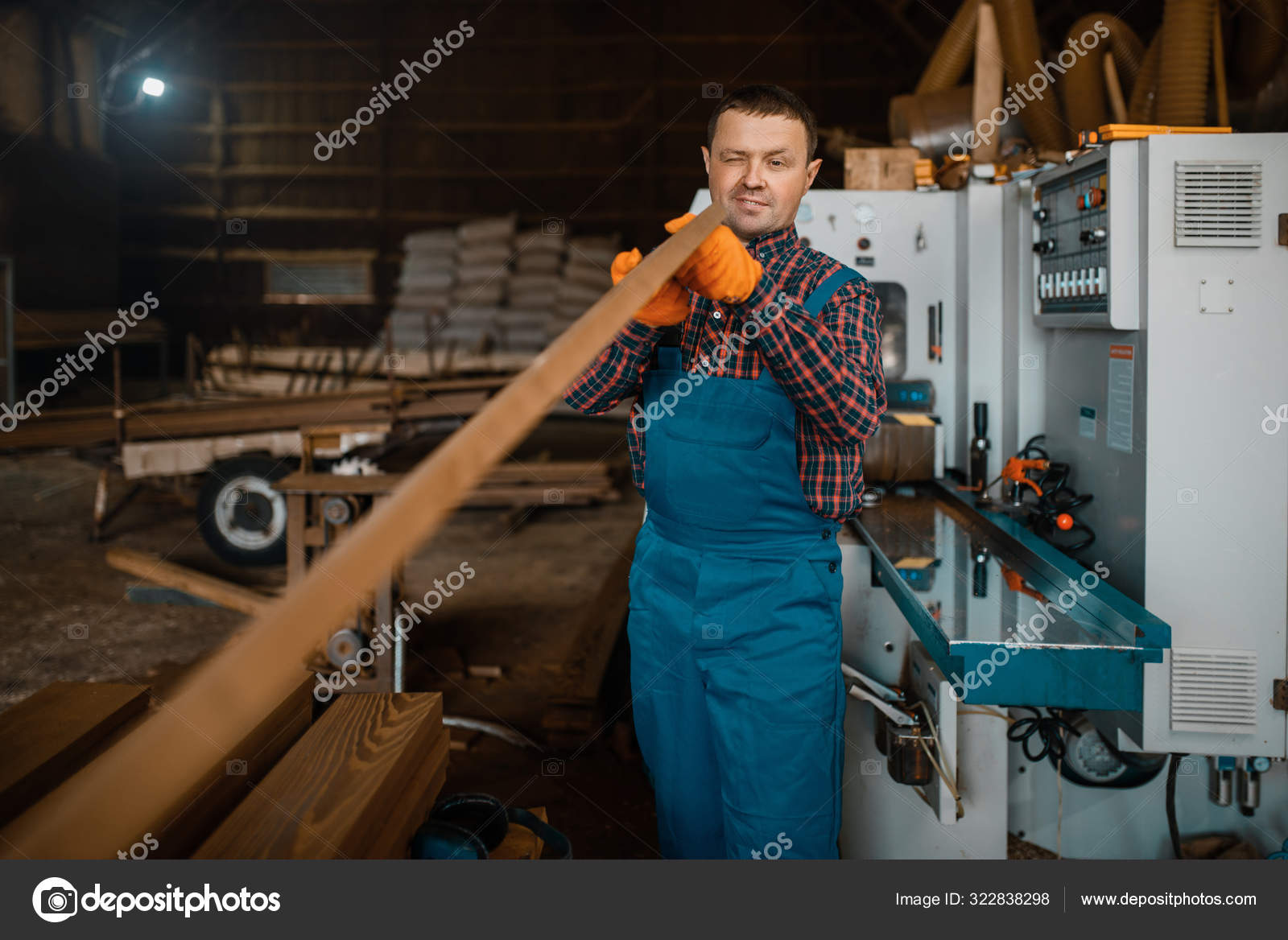 Carpenter Uniform Works Woodworking Machine Lumber Industry Carpentry ...