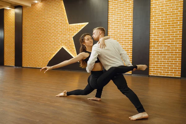 Two Contemporary Dance Performers Poses Studio Female Dancers Training ...