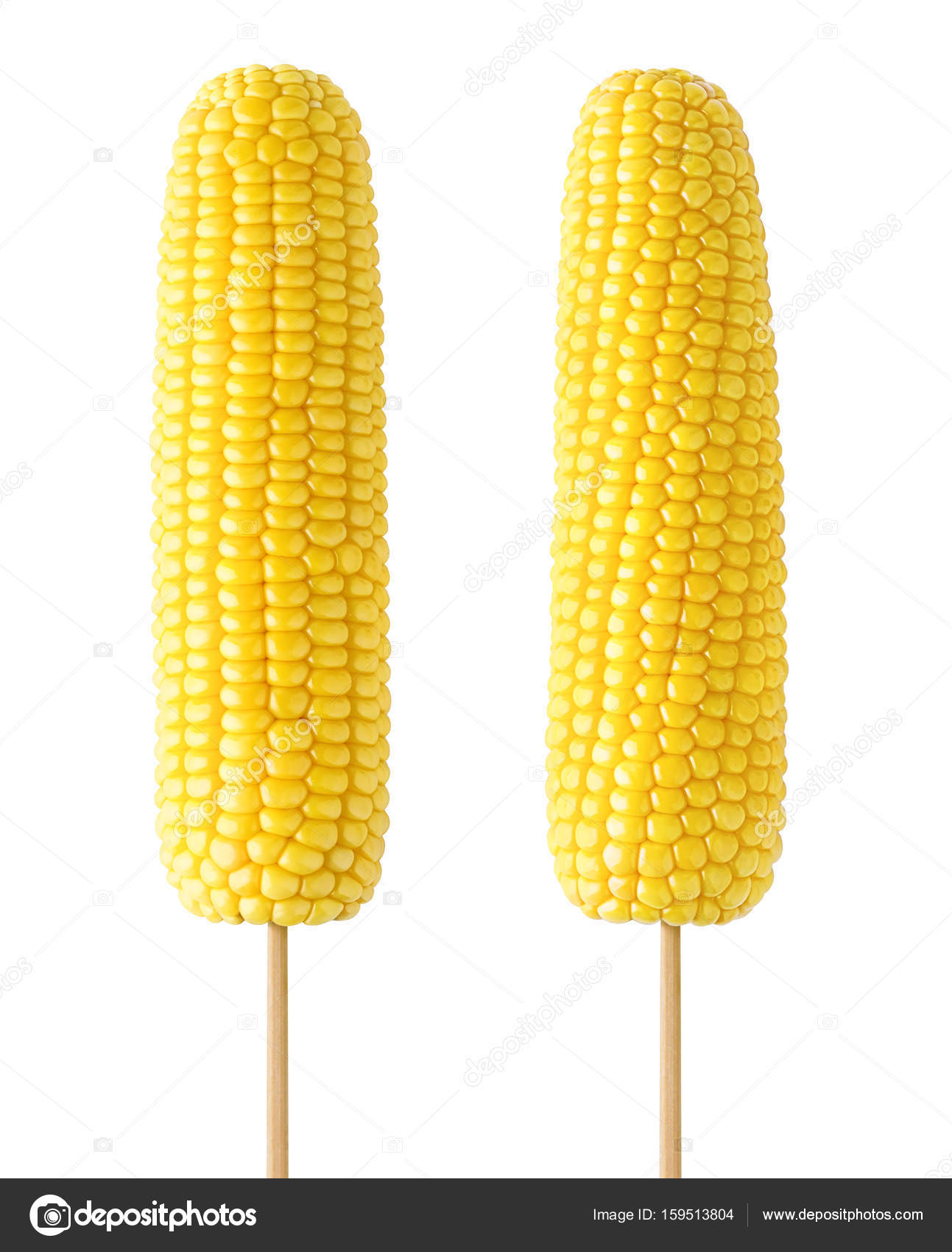 Isolated corns on stick Stock Photo by ©photomaru 159513804