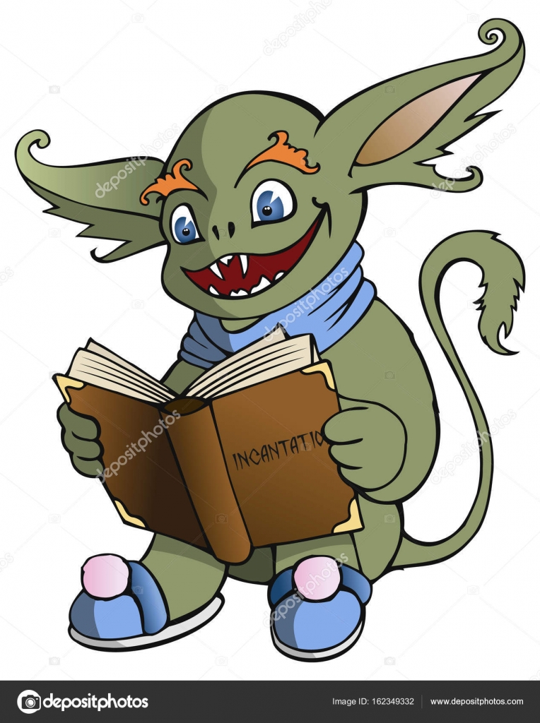 Gremlin reading a book Stock Vector by ©ensiferum 162349332