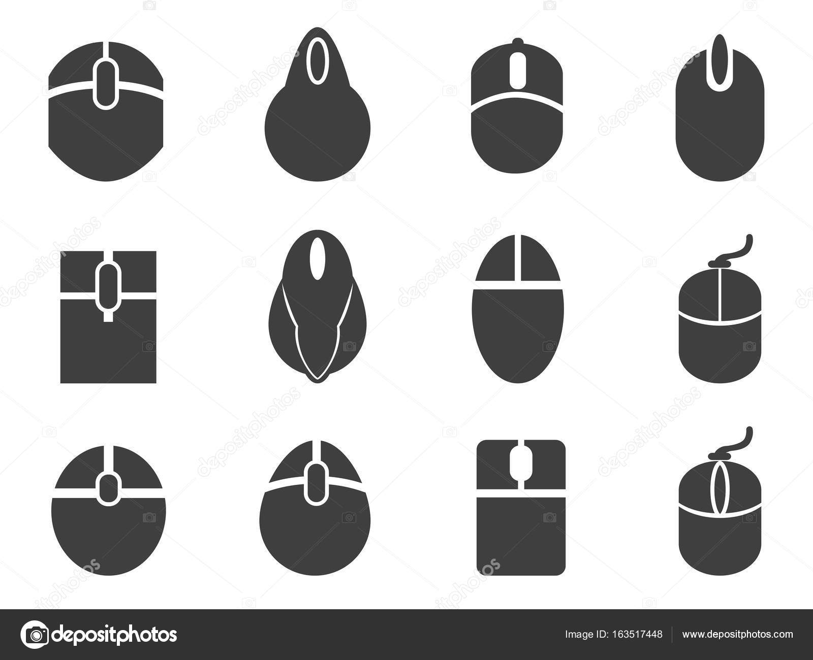 Black computer mouse icons set Stock Vector by ©huhulin 163517448