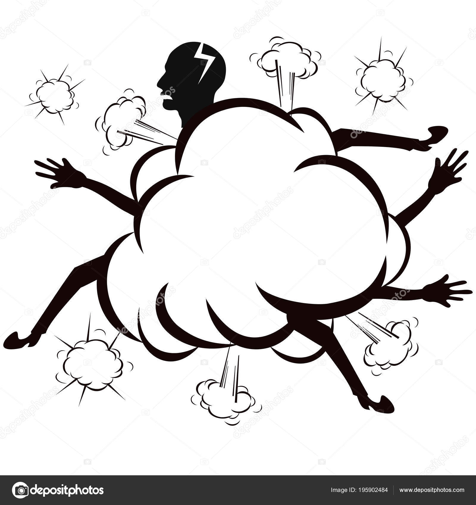Isolated Fighting Cloud Comic Style Vector White Background Stock ...