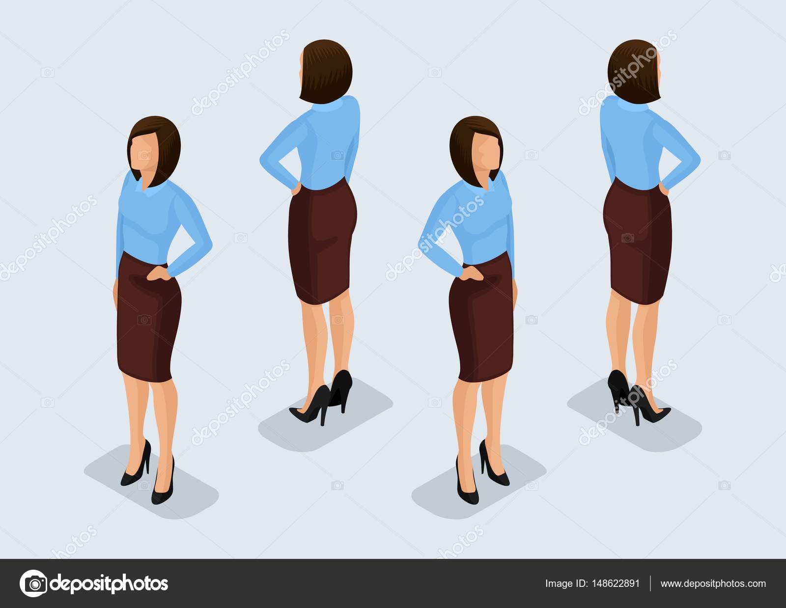 Trend Isometric People Set 6, 3D business woman in business suits ... Trend Isometric People Set 6, 3D business woman in business suits ...