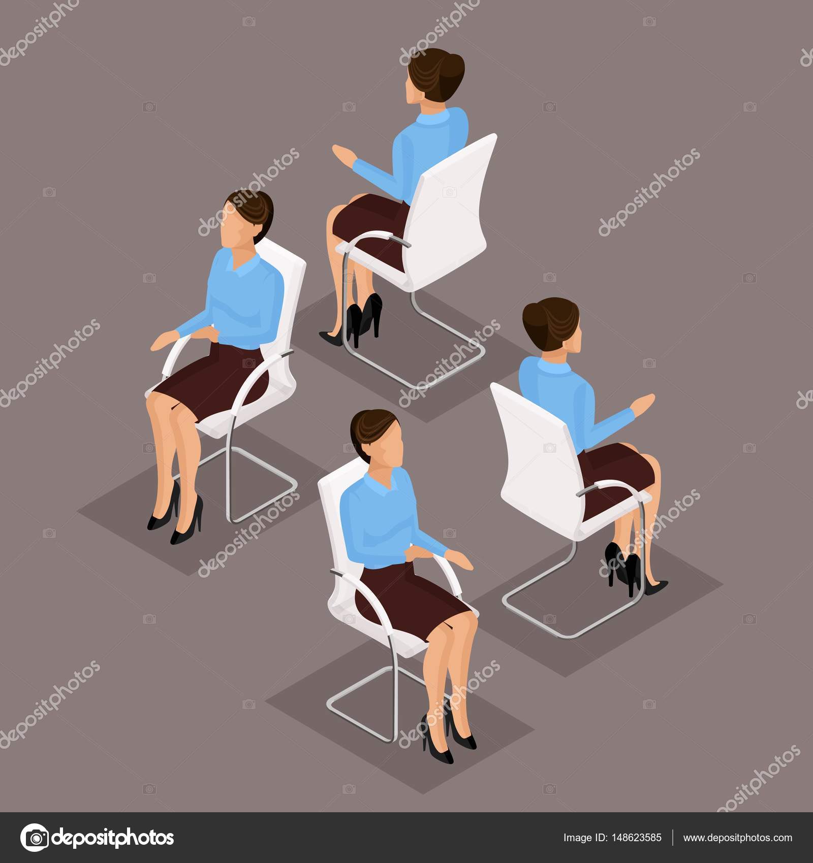 Trend Isometric People Set 1, 3D business woman in business suit ... Trend Isometric People Set 1, 3D business woman in business suit ...