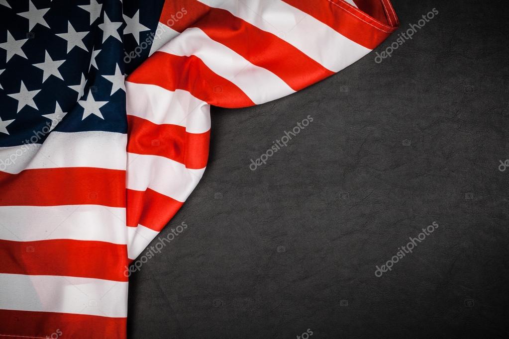USA flag on grey background Stock Photo by ©gdolgikh 125031116