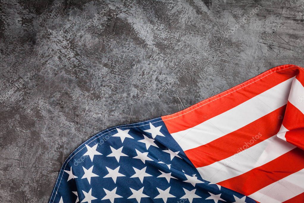 USA flag on grey background Stock Photo by ©gdolgikh 129093402