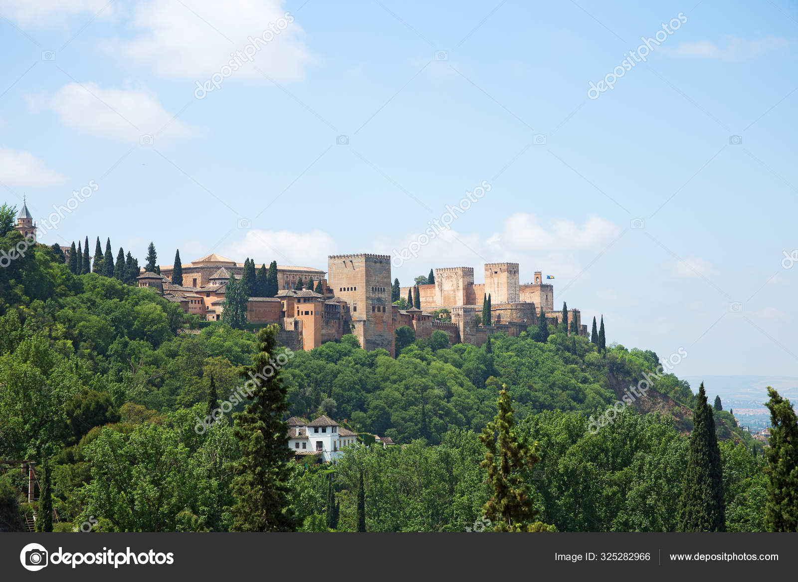 View to Alhambra form Sacromonte village famous for its houses made in ...