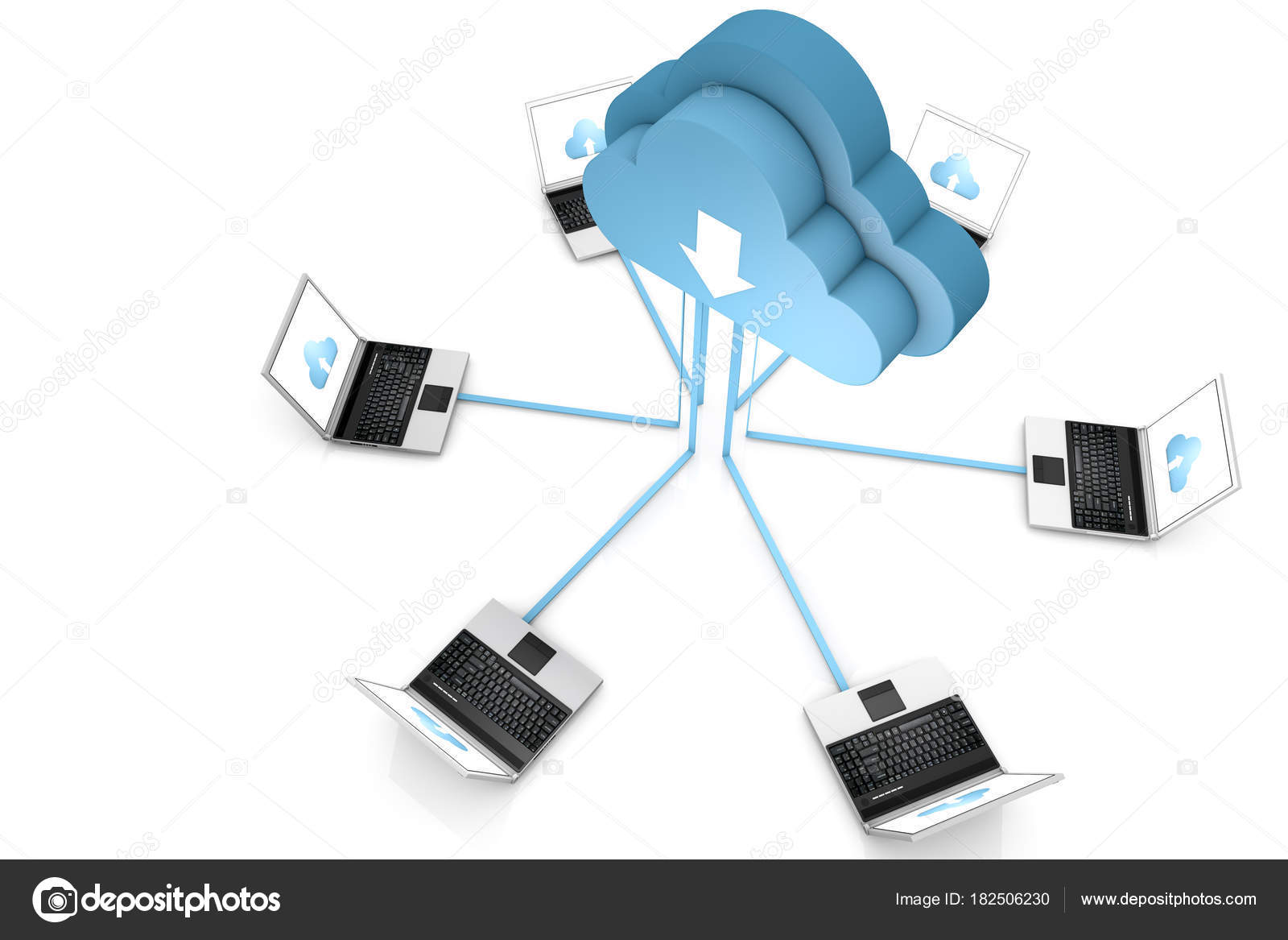3d data cloud and laptops on white Stock Photo by ©zhudifeng 182506230