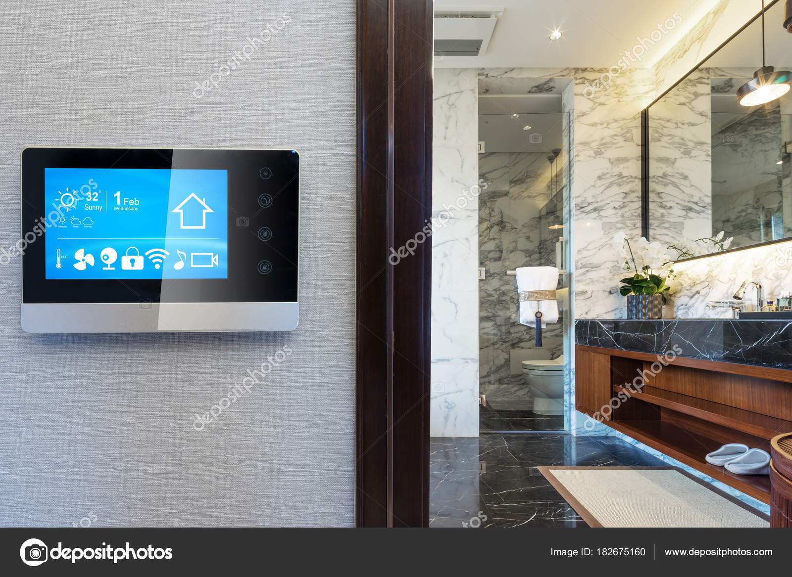 Smart Screen Smart Home Modern Bathroom Stock Photo by ©zhudifeng 182675160