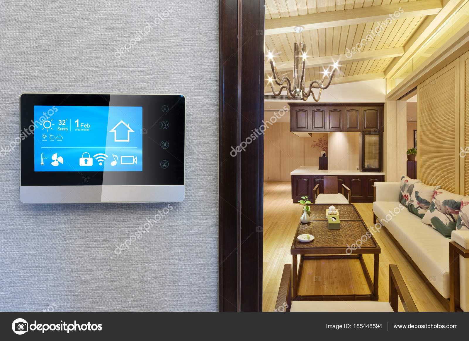 Smart Screen Smart Home Modern Living Room — Stock Photo © zhudifeng ...
