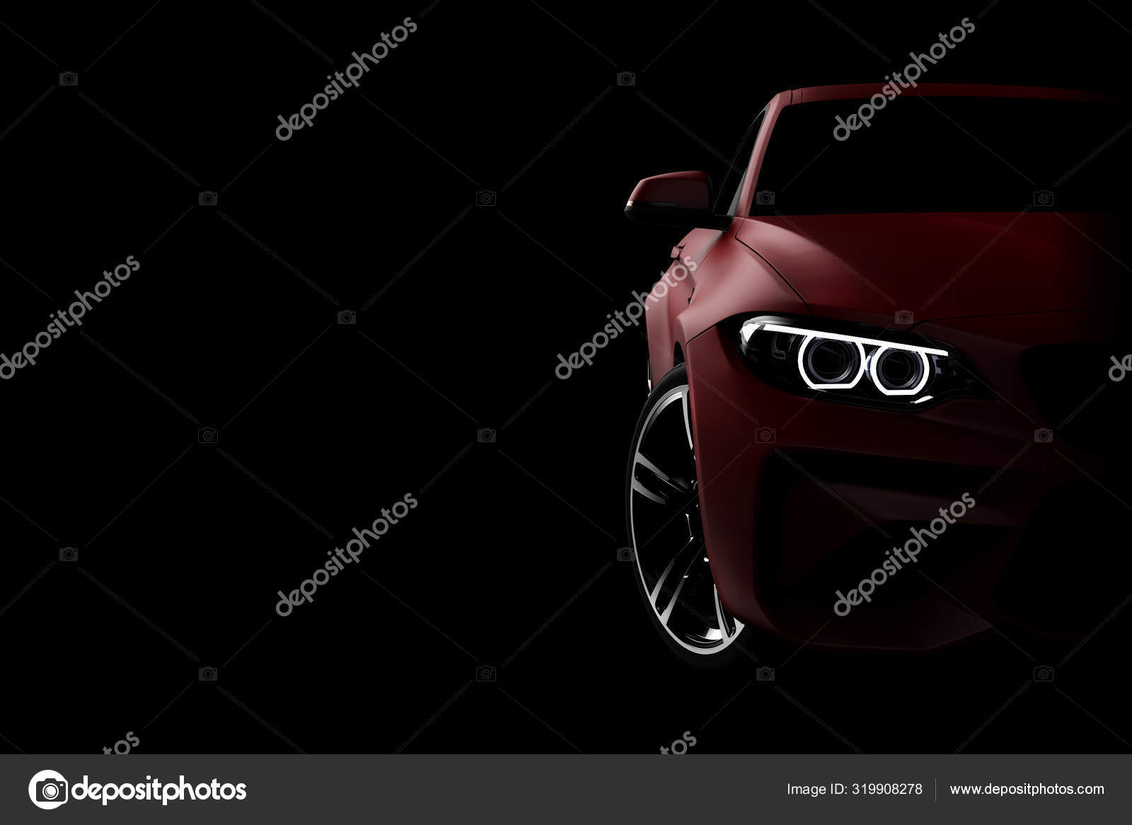 Red Car Black Background