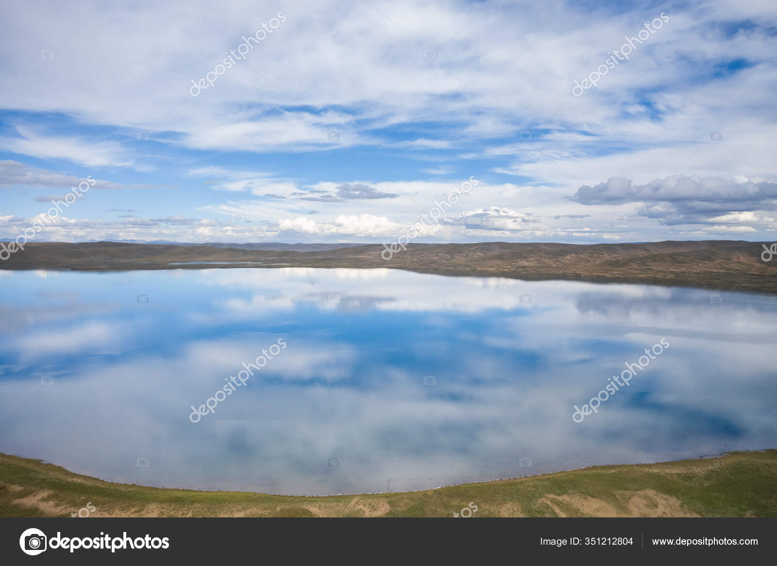 Aerial View Plateau Lake Beautiful Reflection Three River Sources ...