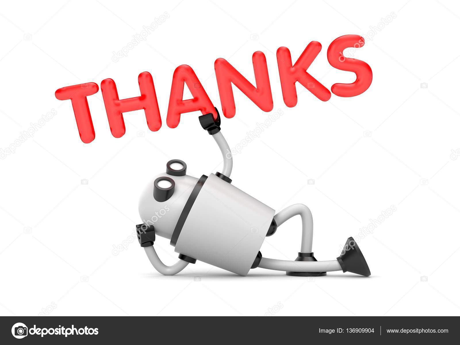 Robot holding word Thanks — Stock Photo © Pixelery.com #136909904