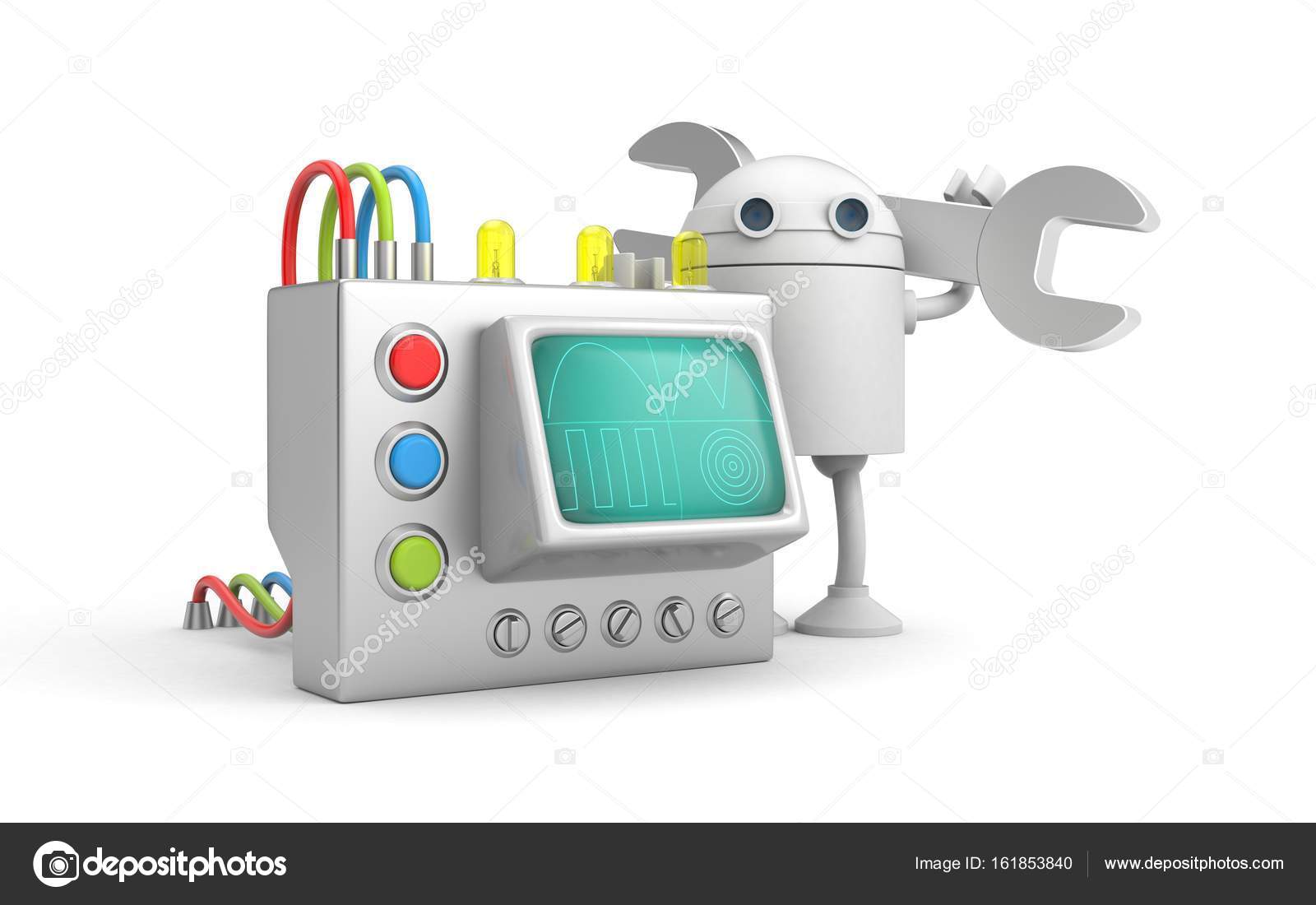 Robot mechanic with device Stock Photo by ©Pixelery.com 161853840