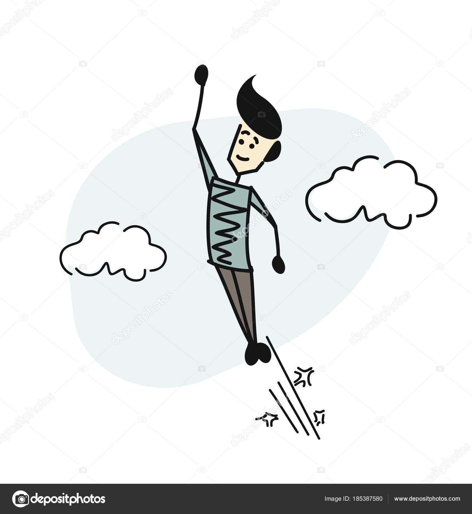 Flying Person Drawing